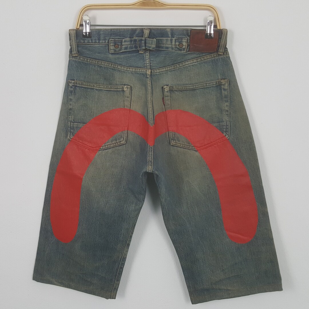Vintage Evisu Custom Art Short Denim Jeans - Etsy