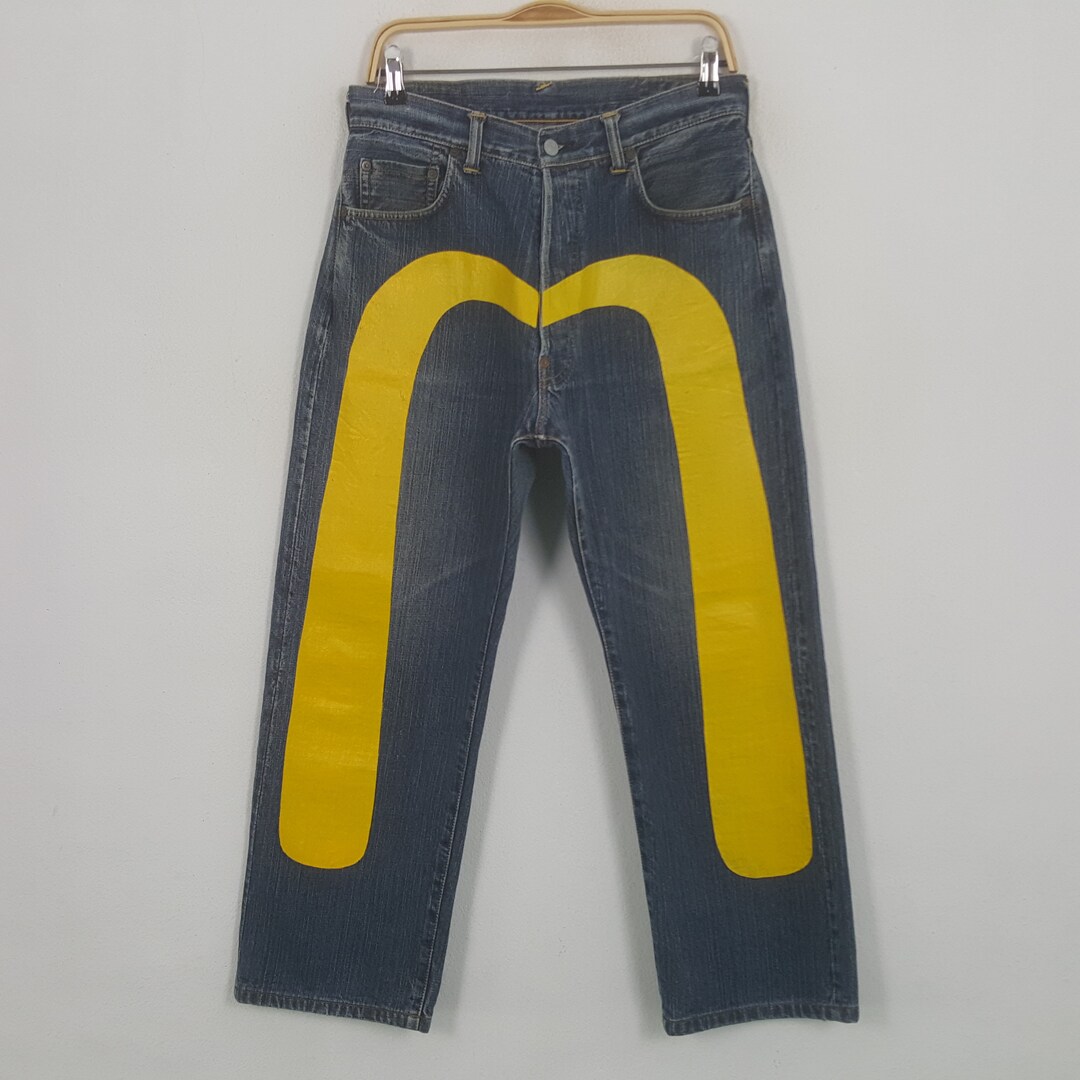 Vintage Evisu Japan Custom Art Yellow Daicock Style Denim - Etsy