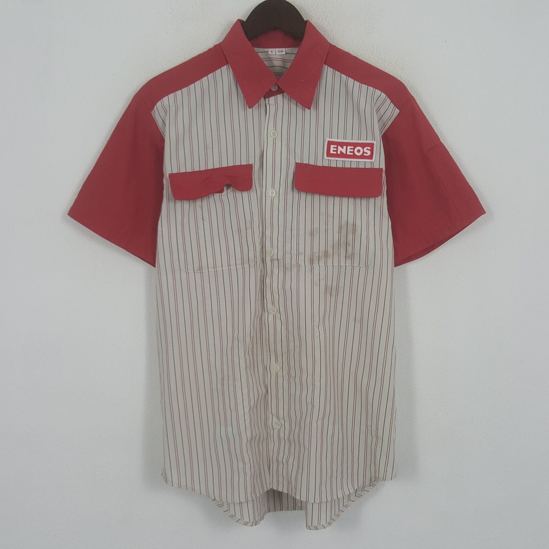 Vintage Eneos Uniform Worker Button up Shirt - Etsy