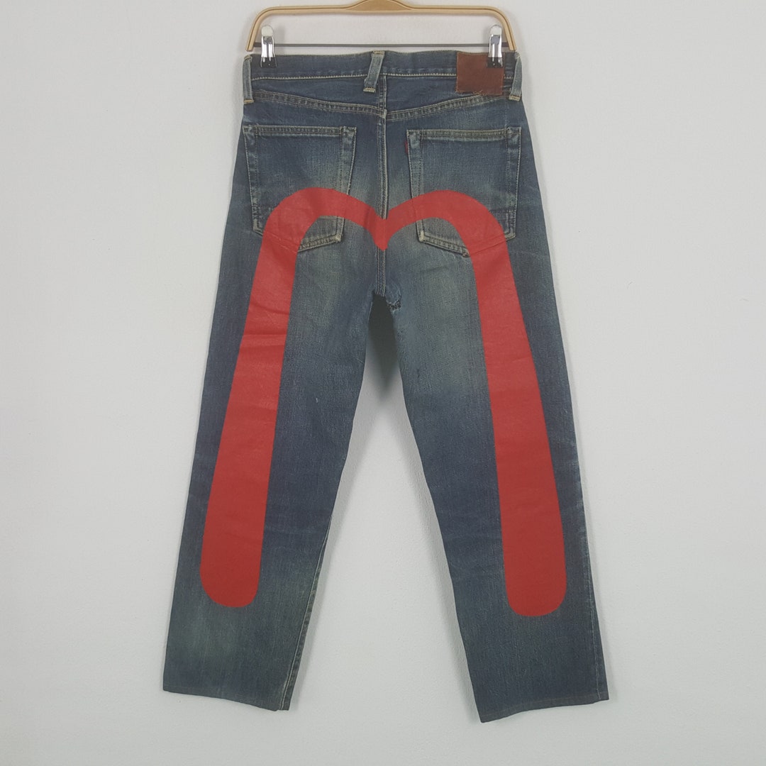 Vintage Evis Japan Selvedge Custom Red Daicock Denim Jeans - Etsy