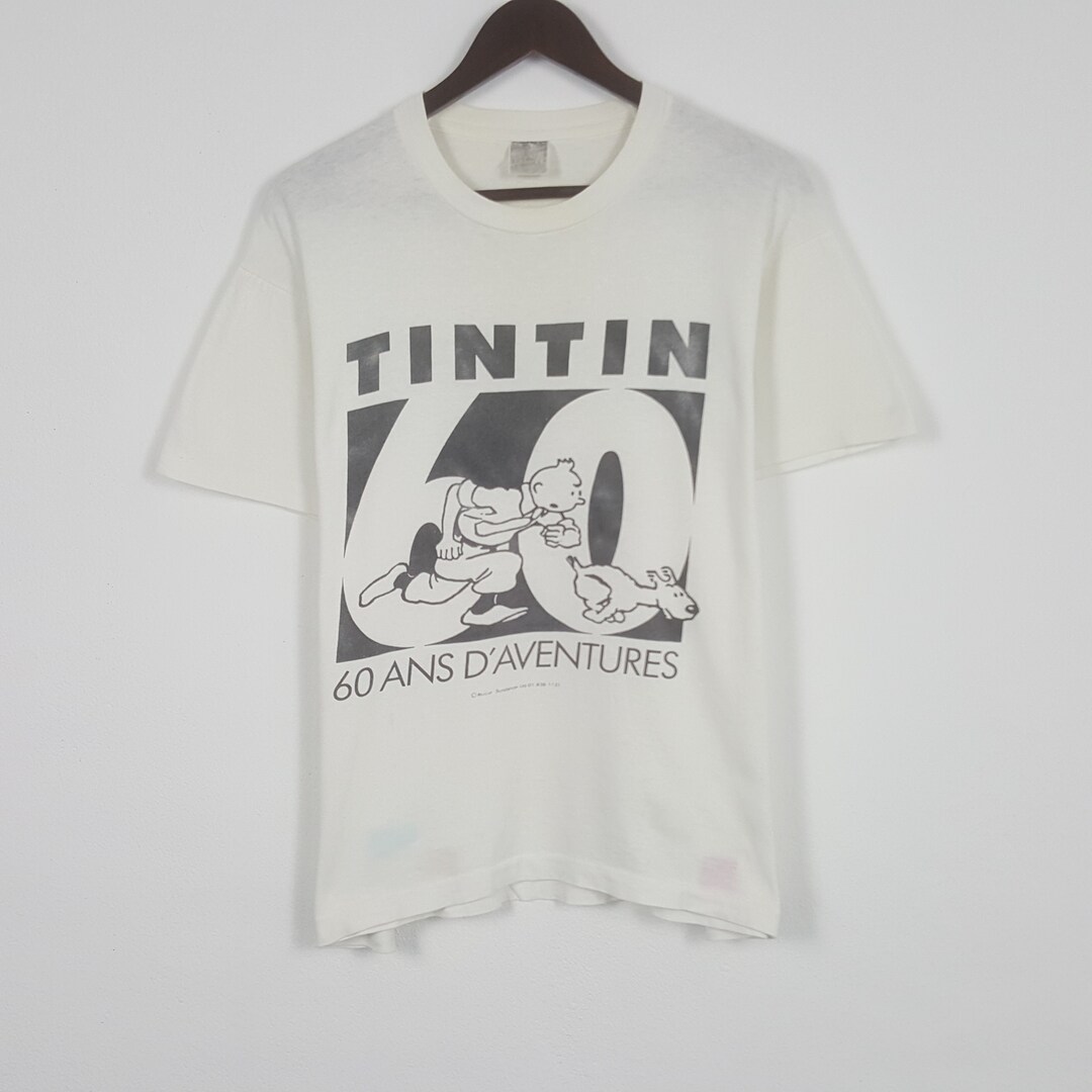 Vintage Tintin 60 and Daventures Tshirt - Etsy