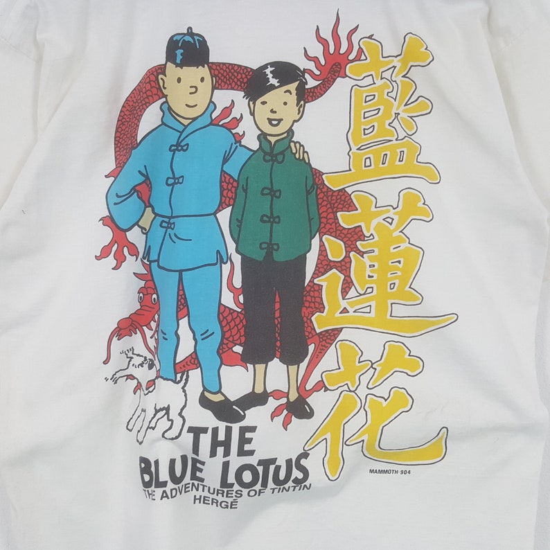 Vintage Tintin the Blue Lotus Tshirt - Etsy