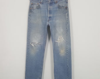 Vintage LEVI'S 501 Kurt Cobain Distressed Style Jeans - Etsy