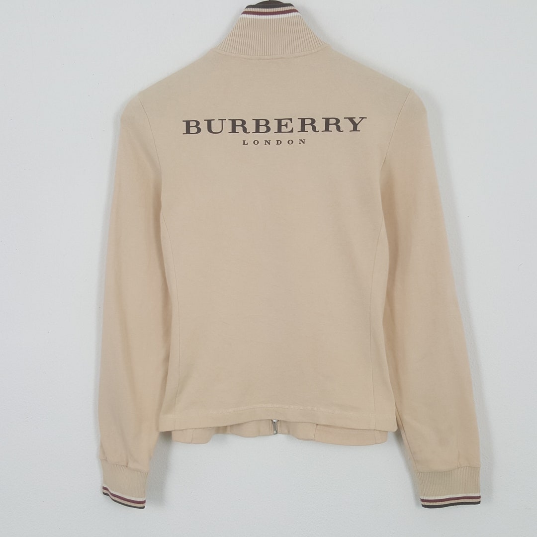 Vintage Burberry London Custom Art Logo Zipper Sweater - Etsy UK