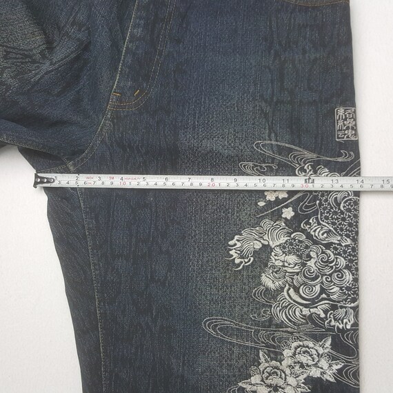 Vintage Karakuri Tamashn Embroidery Japanese Denim Je… - Gem