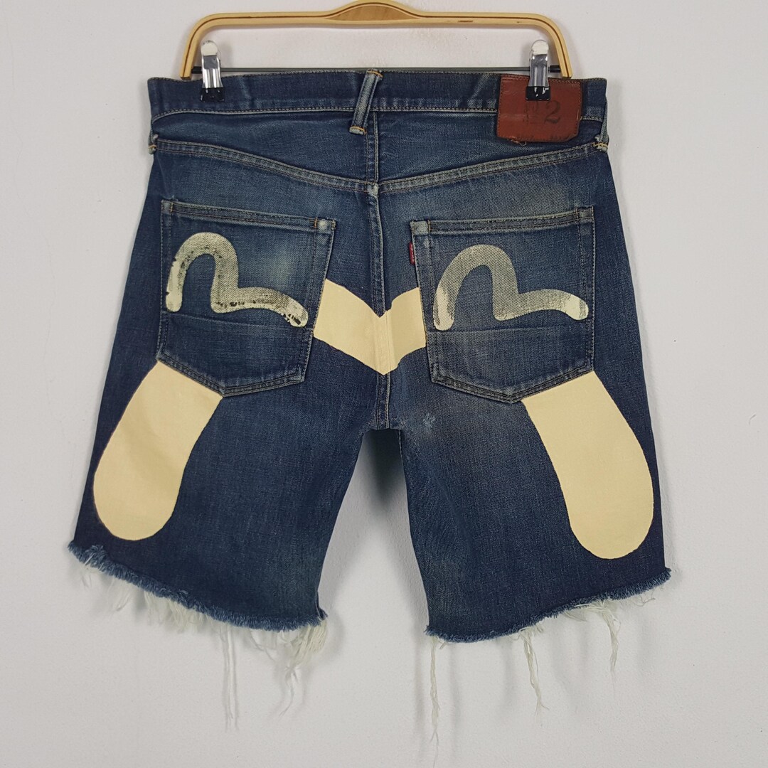 Vintage Evisu Japan Selvedge Custom Art Daicock Denim Shorts Jeans - Etsy