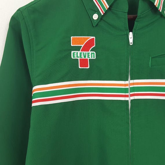 Vintage 7 Eleven Worker Embroidery Logo Uniform Jacket - Gem