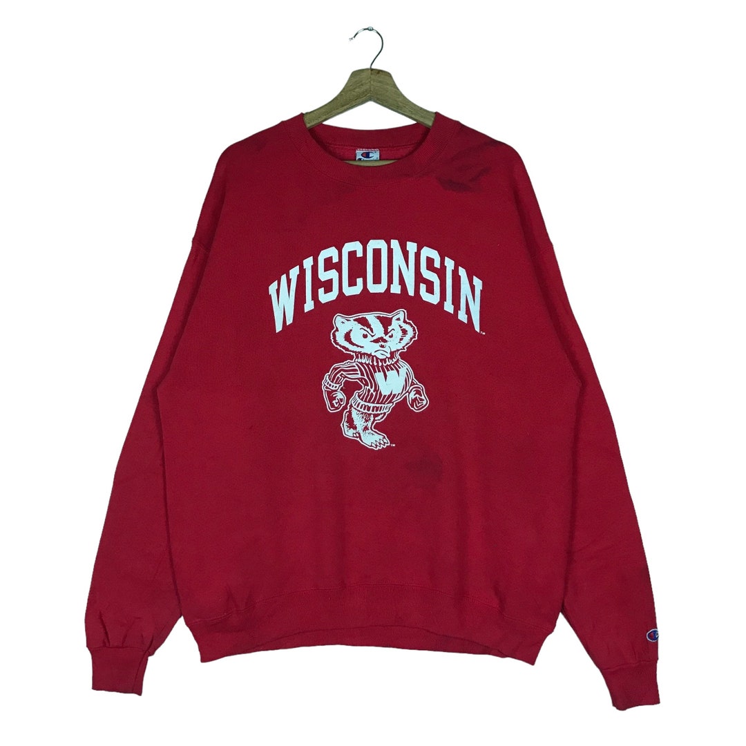 Vintage Champion Wisconsin Spell Out Pullover Jumper Sweatshirt - Etsy