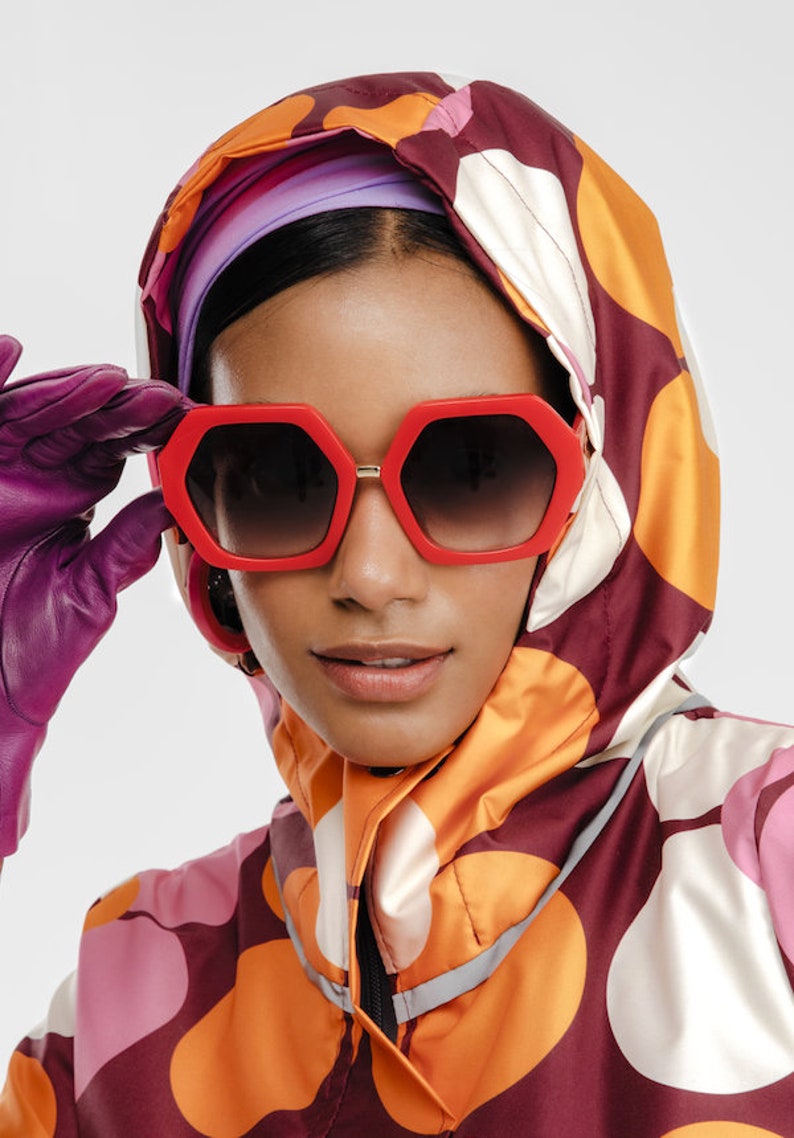 Raincoat, Flower Power Orange, Waterproof Jacket, Unisex, Bicycle ...