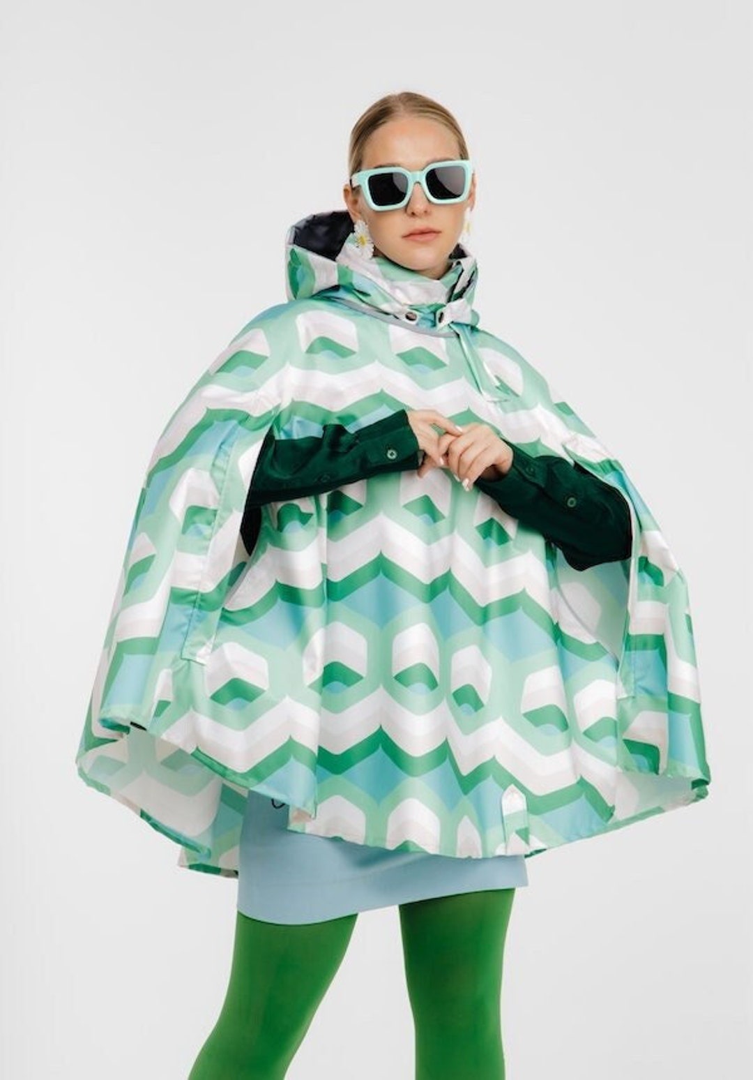 Rain Poncho, Raincoat, AÑORANZA. Waterproof Jacket, Unisex Poncho, Bicycle Cape, Rain Cape ...