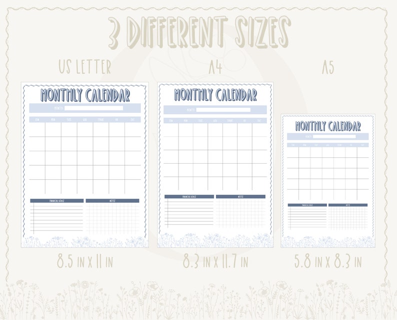 Printable Monthly Budget Pack | Minimal-floral Printable | PDF, A4, A5 ...