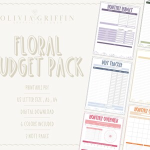 Printable Monthly Budget Pack | Minimal-floral Printable | PDF, A4, A5 ...