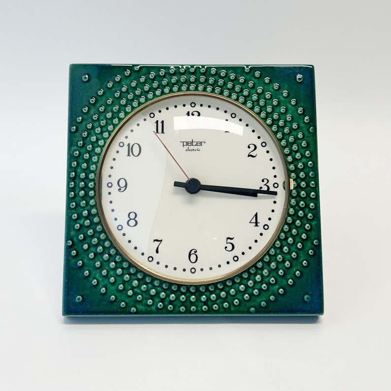 Vintage PETER ELECTRIC Wall Clock , Porcelain, Made in Germany in 1970s ...