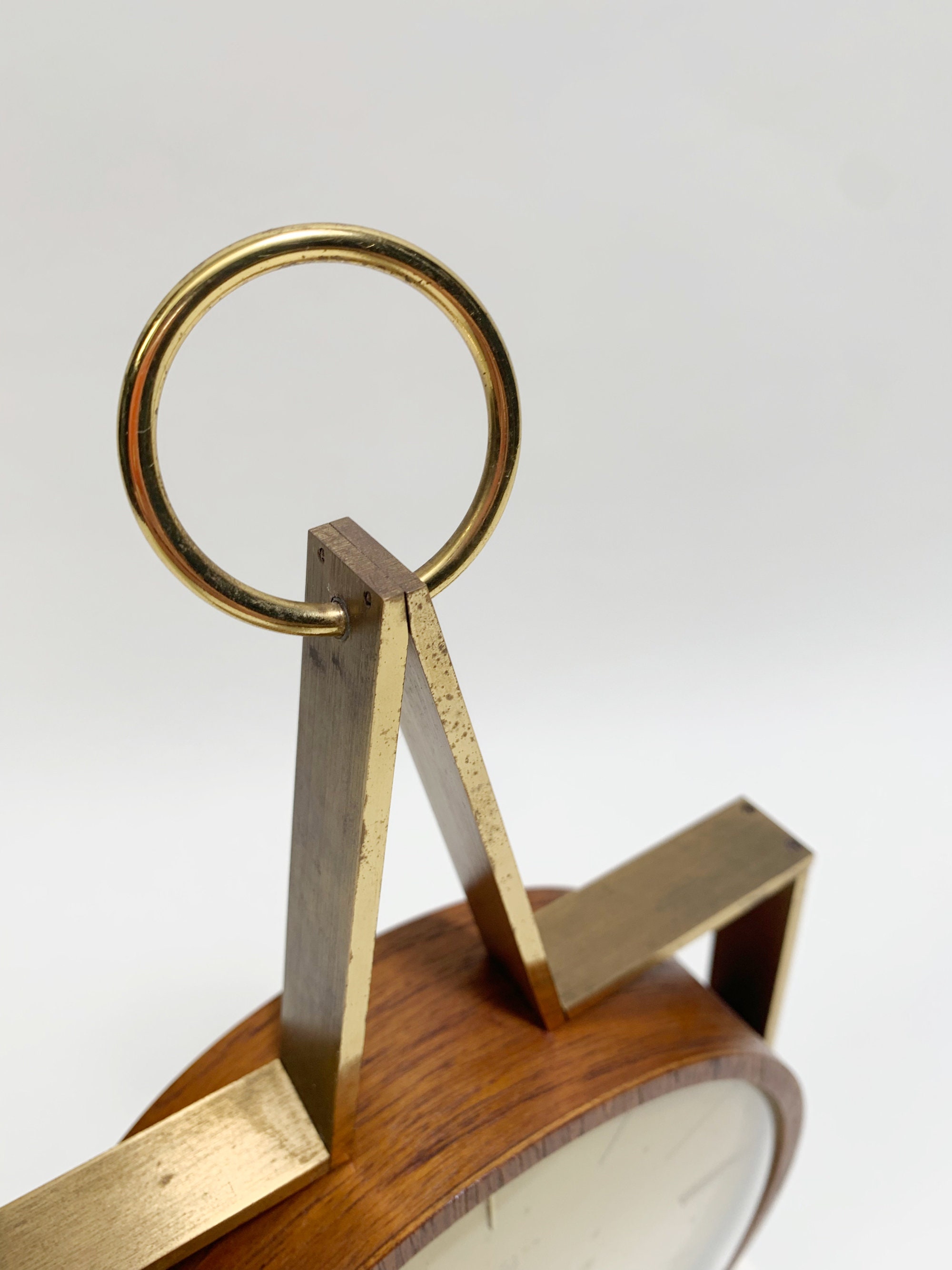 Rare Elegant Mid-century Junghans Meister Ato-mat Teak and Brass Wall ...