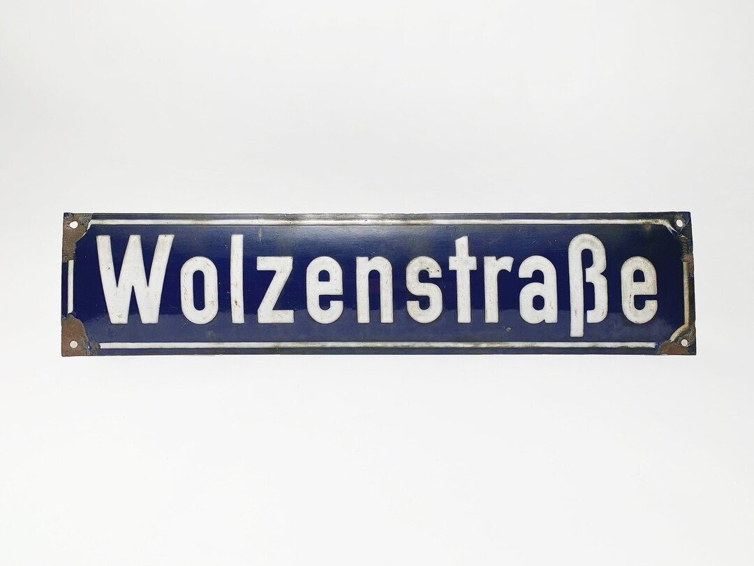 Antique Enamel German Street Sign, Porcelain Metal Sign, Germany ...