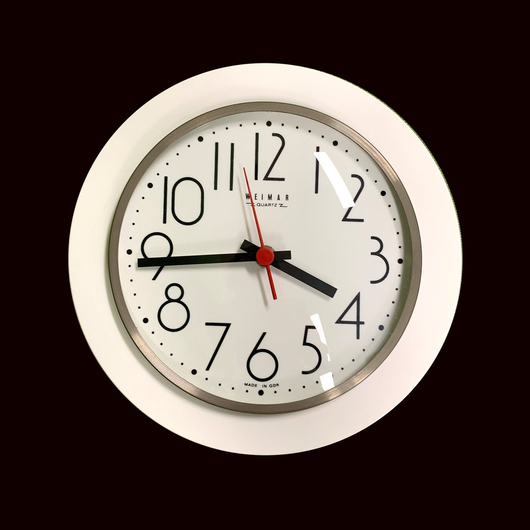 Vintage Modernist Weimar White Wall Clock - Etsy
