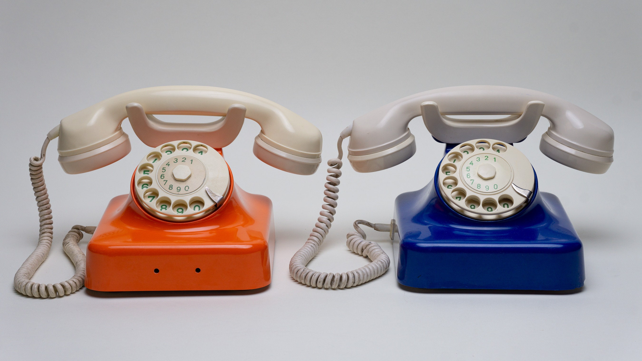 Vintage Landline Phones From the 1960-70's in Colour Blue and Orange ...