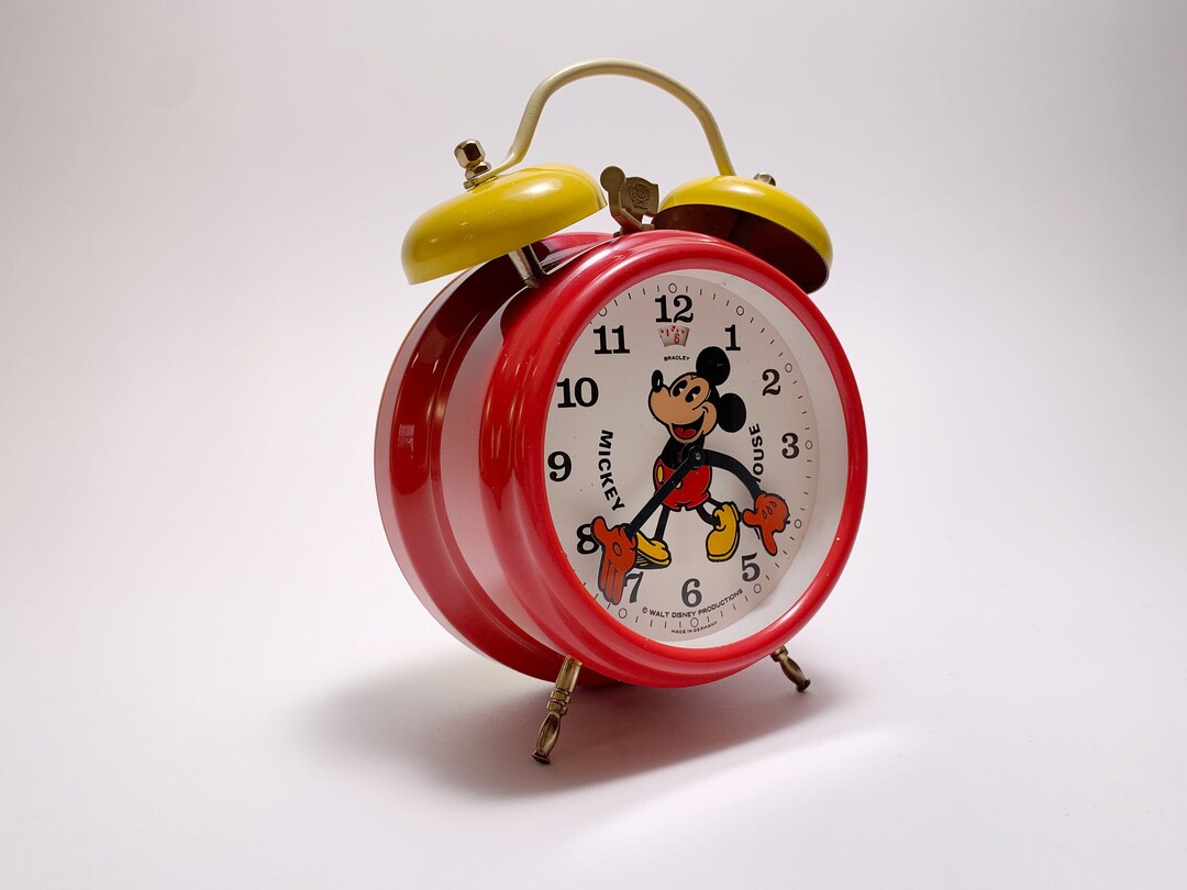 Vintage Bradley Mickey Mouse Double Bell Alarm Clock Made in Germany in ...
