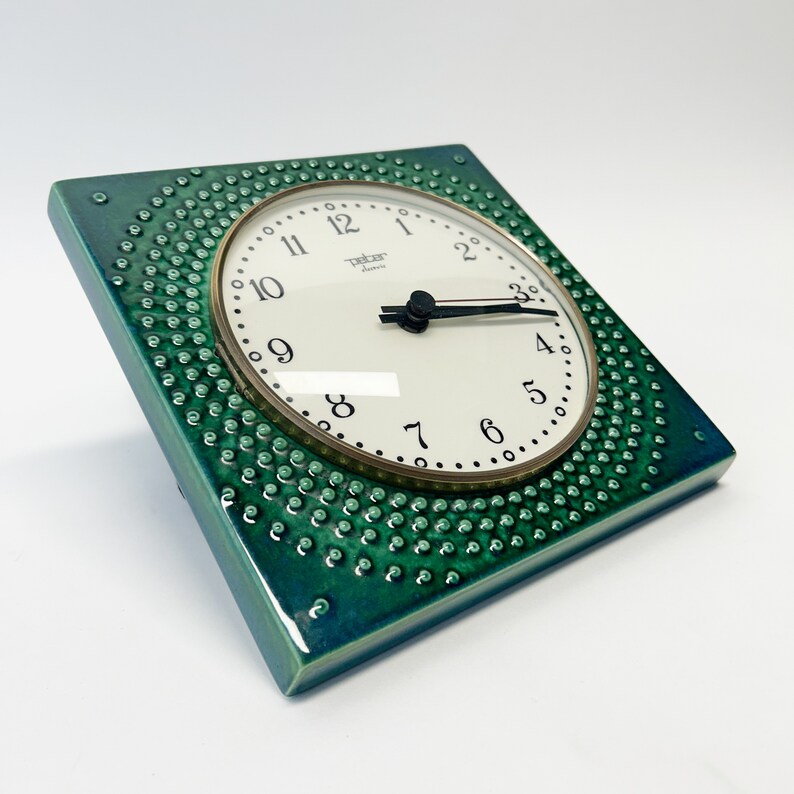 Vintage PETER ELECTRIC Wall Clock , Porcelain, Made in Germany in 1970s ...