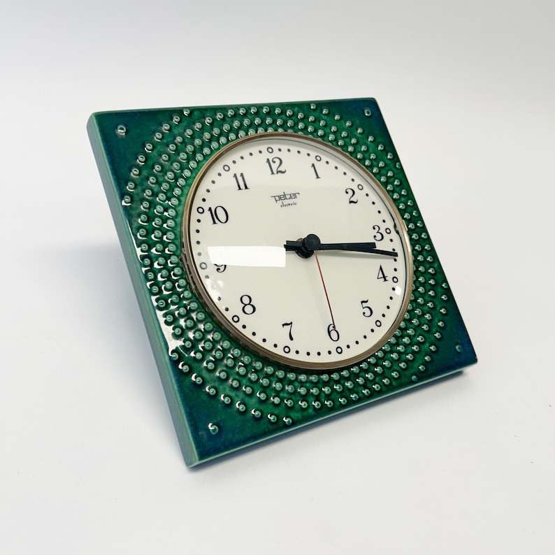 Vintage PETER ELECTRIC Wall Clock , Porcelain, Made in Germany in 1970s ...