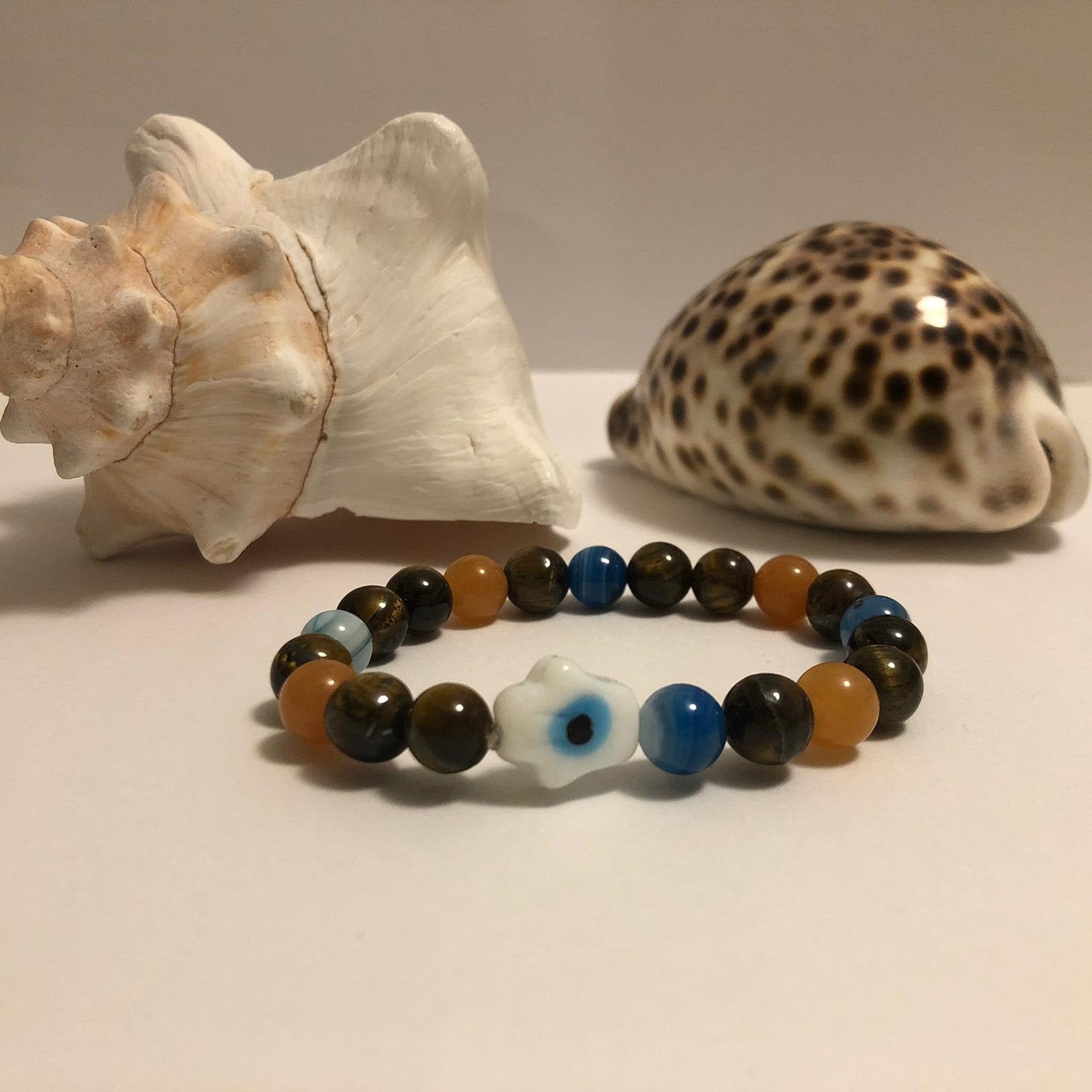 Gemstone Bracelet Evil Eye - Etsy