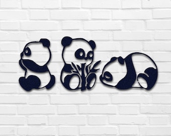 Geometric Panda Metal Wall Art - Etsy UK