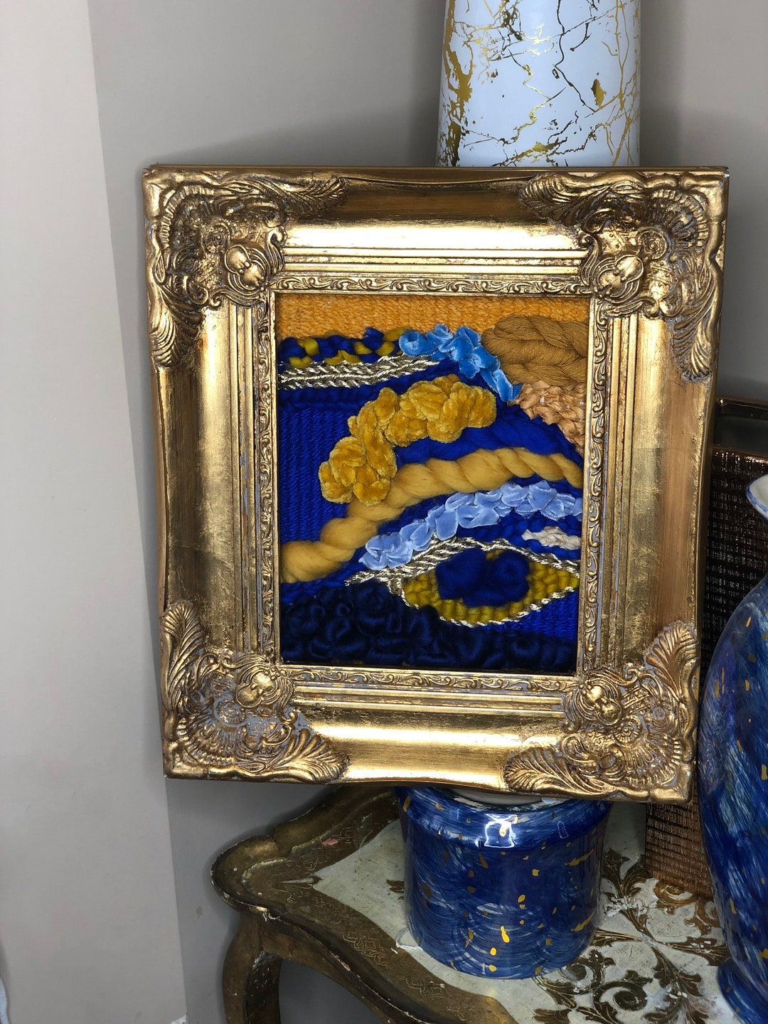 Regal Framed Weaving Royal Home Decor Antique Framed Wall Hanging ...