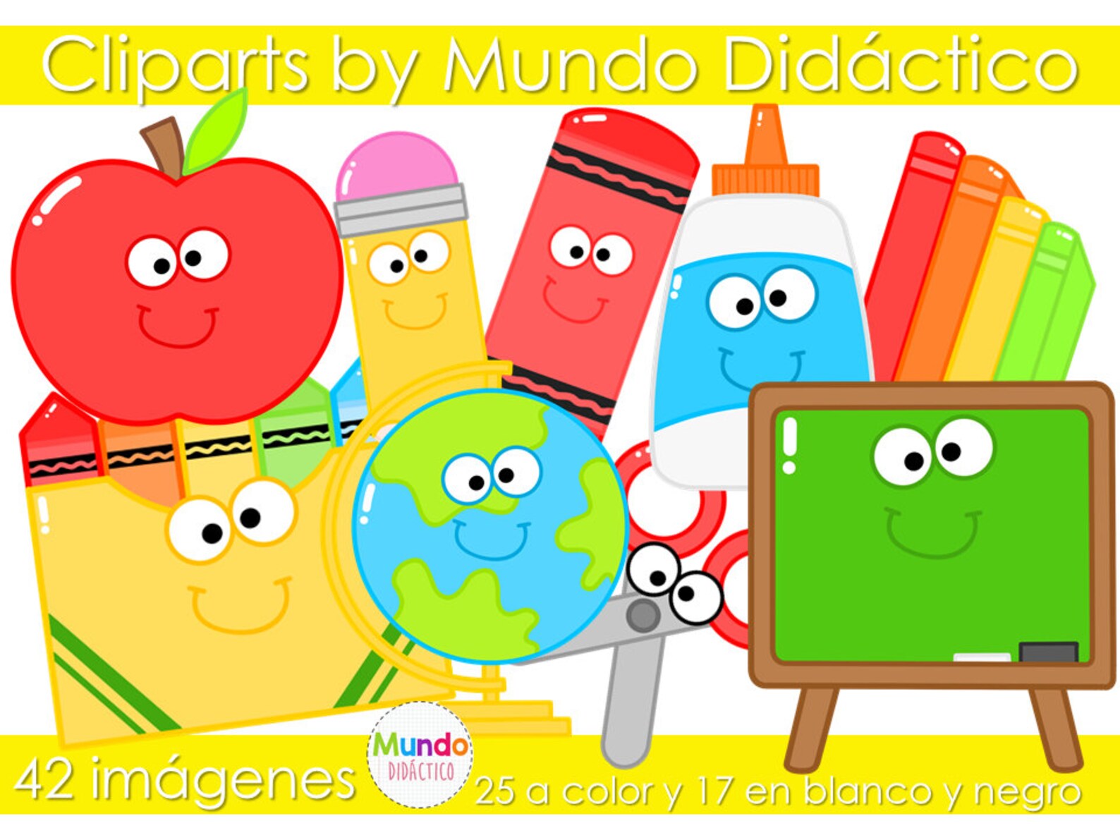 Cliparts didactic world. Digital illustrations | Etsy