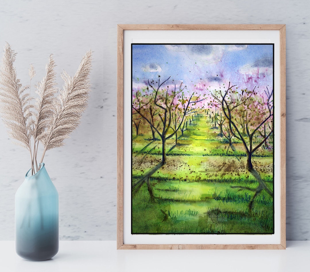 Orchard Art, Northern Michigan Wall Art, Cherry Blossom Painting ...