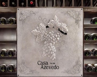 Vintage Wine Cellar Enamel Metal Wall Sign, Vintage Reproduction Plaque ...