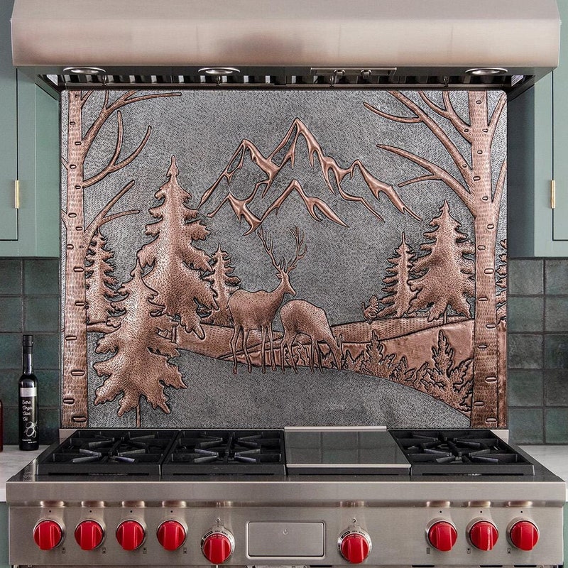Glass Backsplash Pine Trees - Etsy