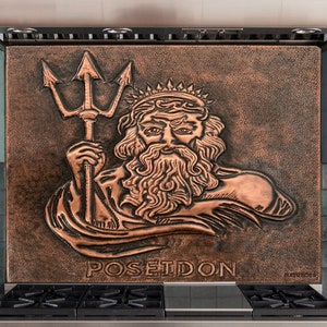 Greek God of Sea Handmade Mural Tile, Indoor Outdoor Mural Decor ...