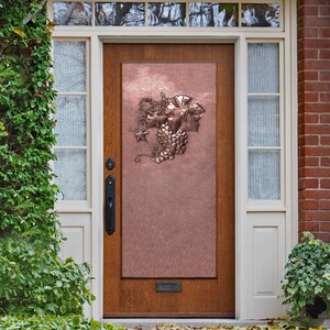Grapes Door Cladding, Tuscan Grape Door Decor, 3D Copper Panel for ...