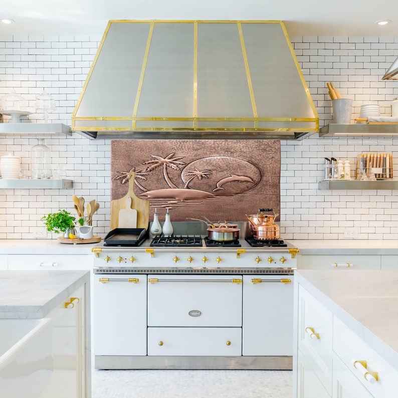 Coastal Ocean Scene Kitchen Backsplash Tile Rising Sun Behind - Etsy
