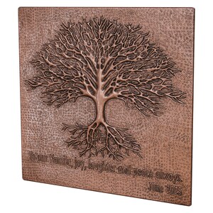 Tree of Life Copper Kitchen Backsplash Tile, Tree of Life With Roots ...