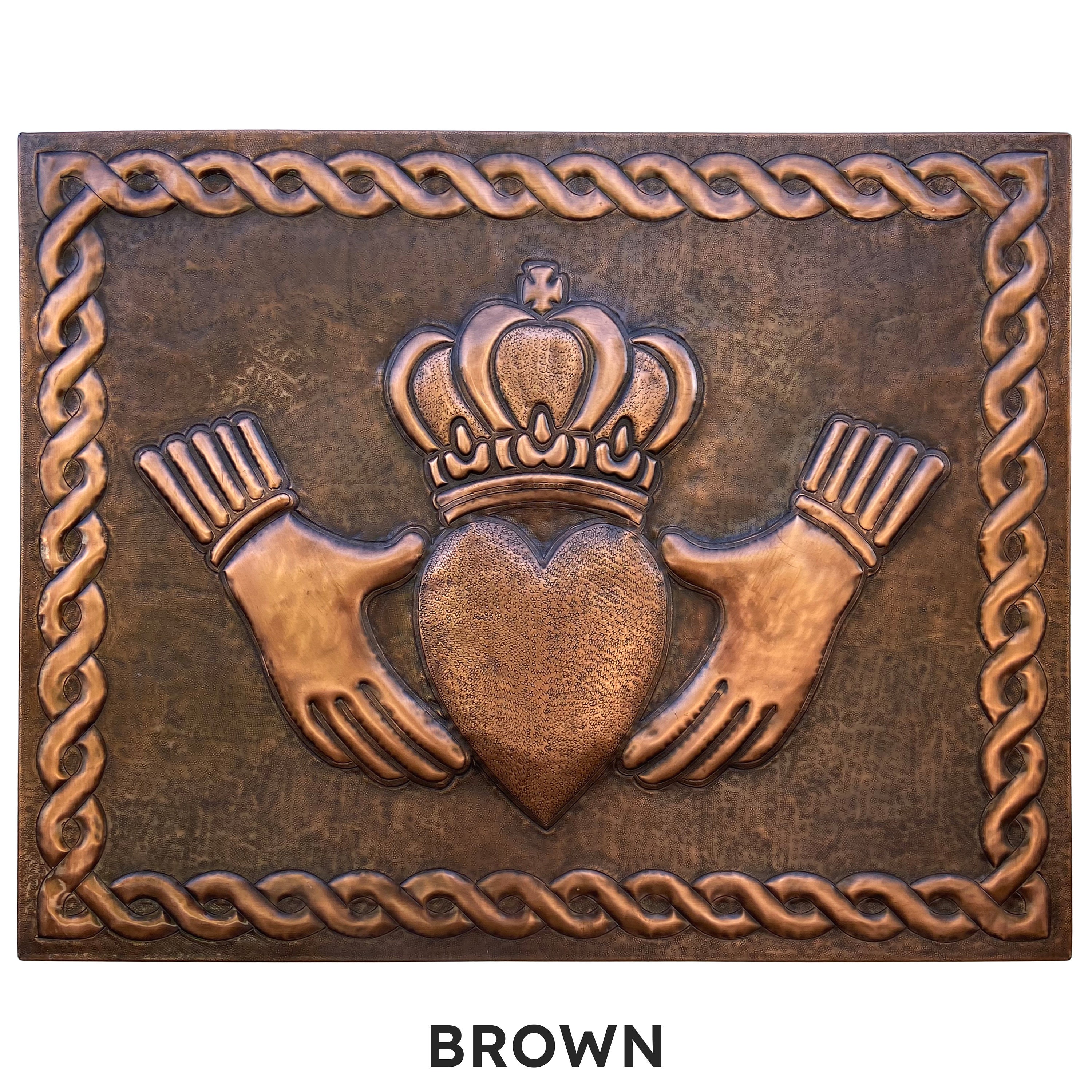 Claddagh Irish Wall Art With Celtic Knots Backsplash Copper - Etsy