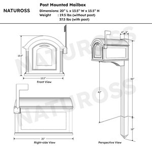 Mailbox in Green Patina and Optional Post, Metal Letterbox, Custom Mailbox, Large Mailbox ...
