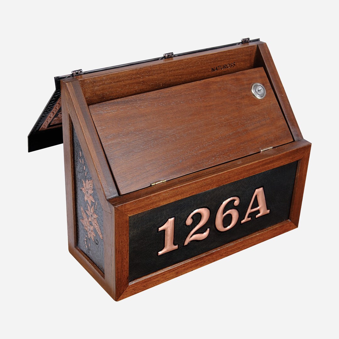 Wall Mounted Lockable Copper Mailbox, Handmade Mailbox for Outside ...
