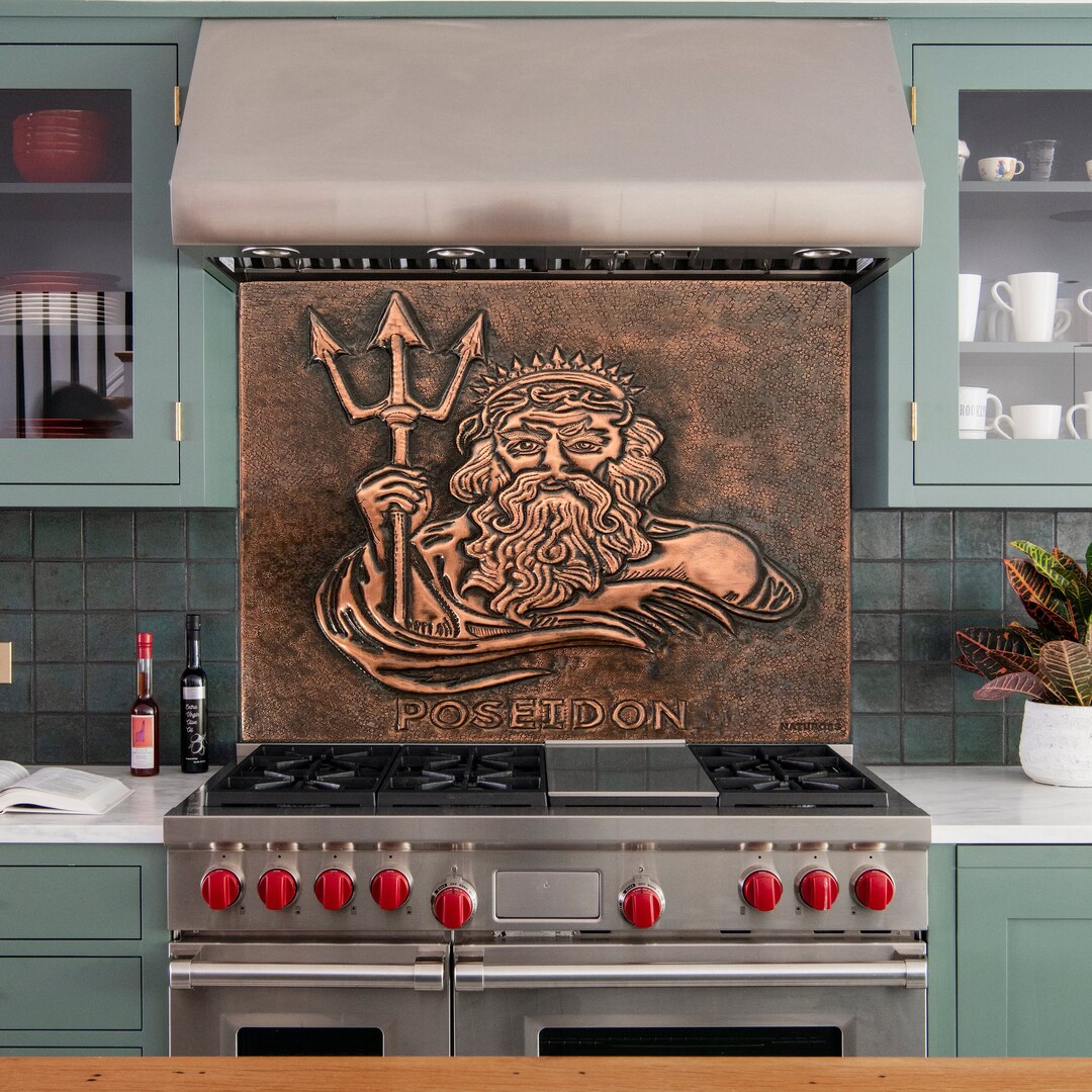Greek God of Sea Handmade Mural Tile Indoor Outdoor Mural - Etsy