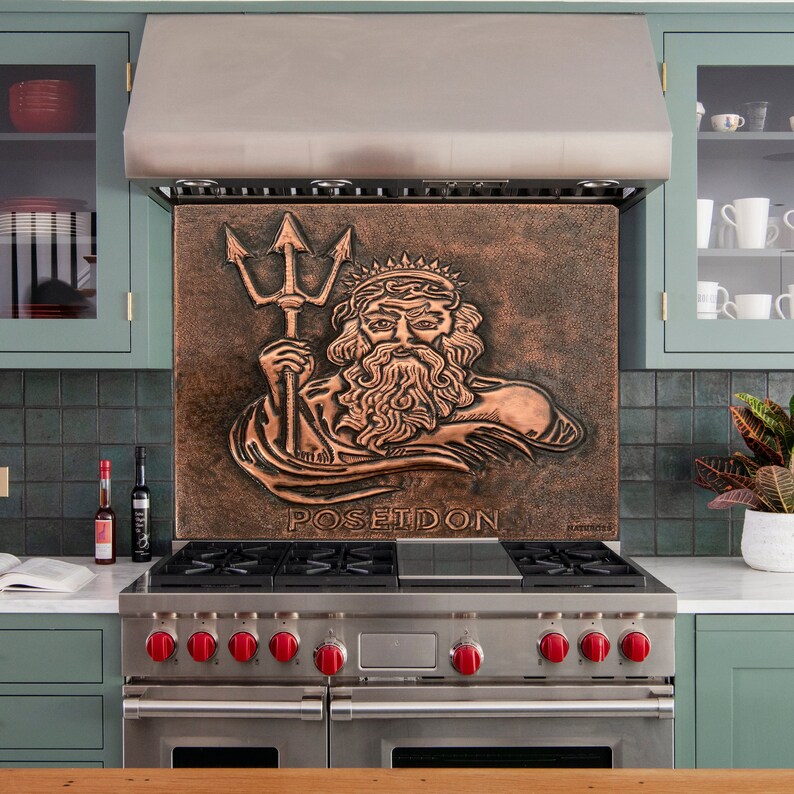 Greek God of Sea Handmade Mural Tile Indoor Outdoor Mural - Etsy