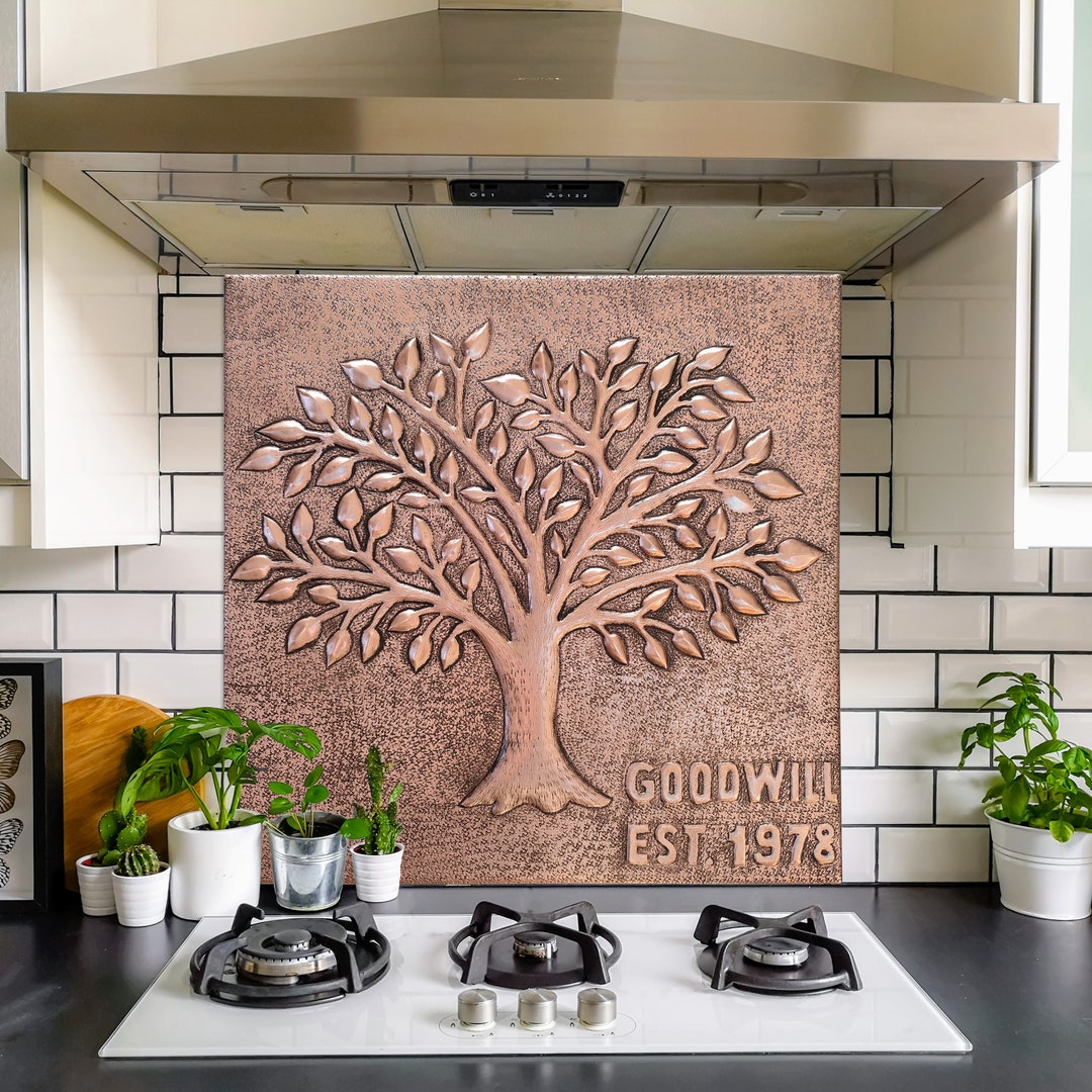 Copper Wall Art Personalized Tree With Family Name, Copper Family Tree ...