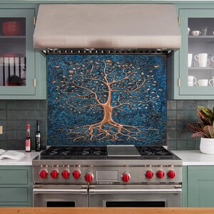 Copper Backsplash (tree With Roots, Blue Patina) - Etsy
