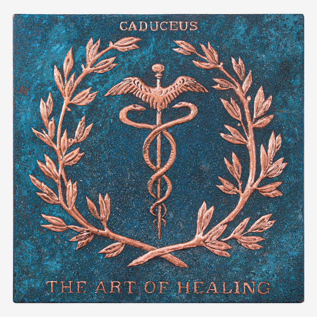 Handcrafted Copper Caduceus Backsplash Tile: Medical Symbol Wall Art - Etsy
