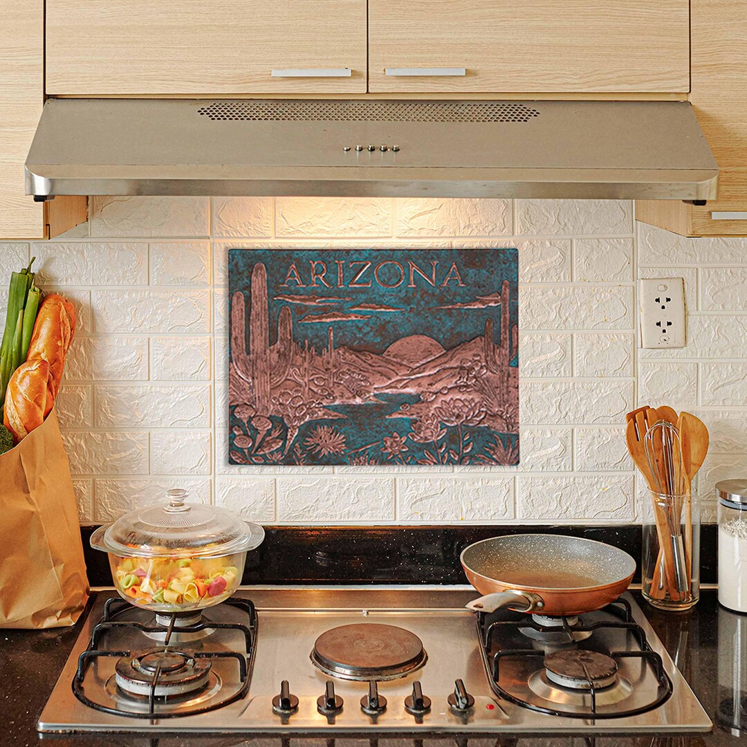 Kitchen Backsplash Tile - 11.8"x15.7" (30x40 Cm), Desert Scene Copper ...