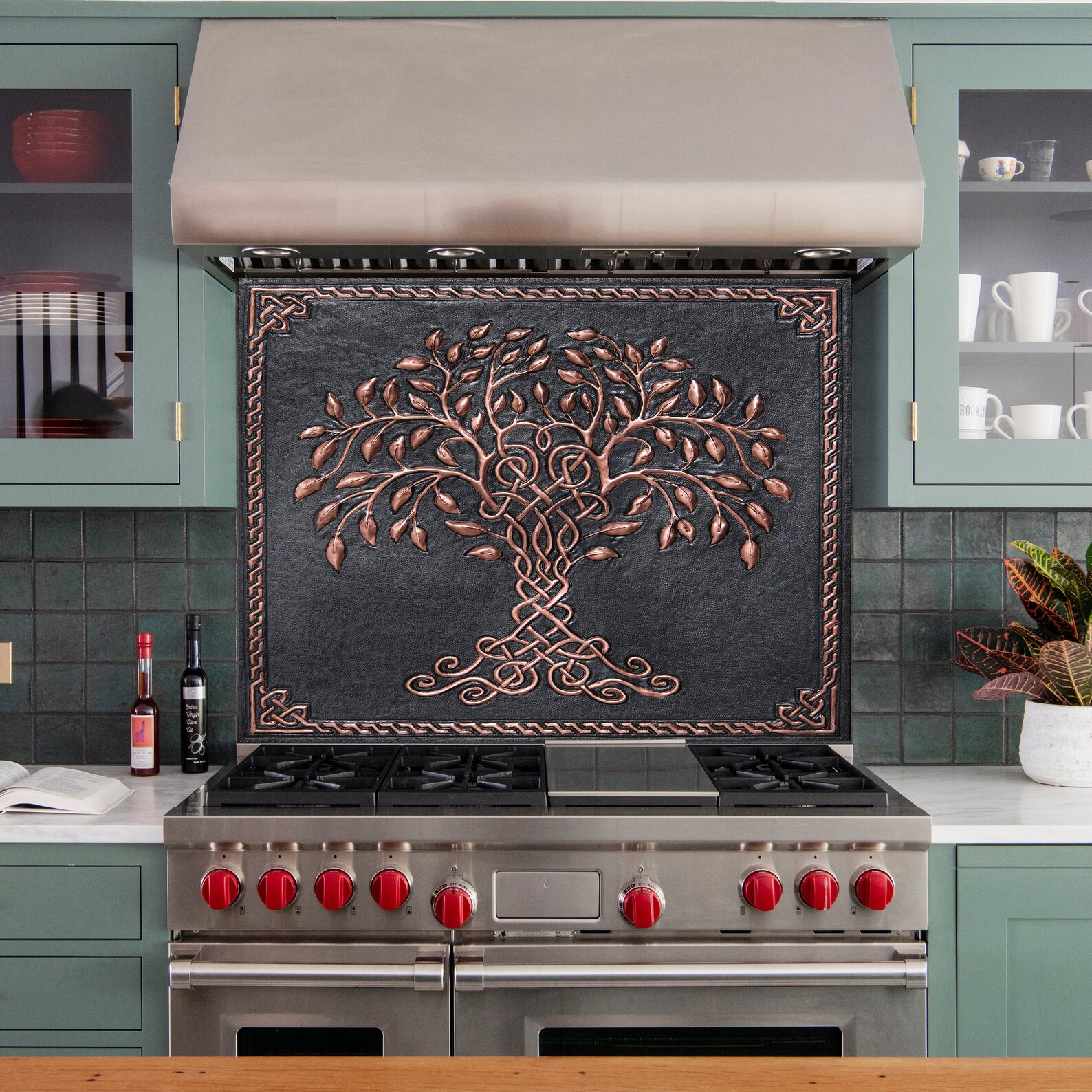 Hand-hammered Copper Tree of Life Backsplash - Celtic Knot Metal Wall ...