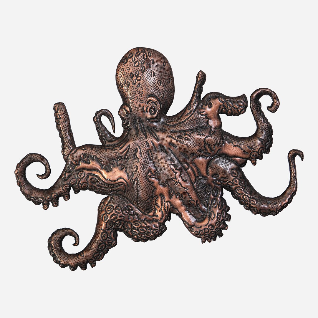 Handcrafted Copper Octopus Sculpture - Nautical Decor, Unique Artwork ...