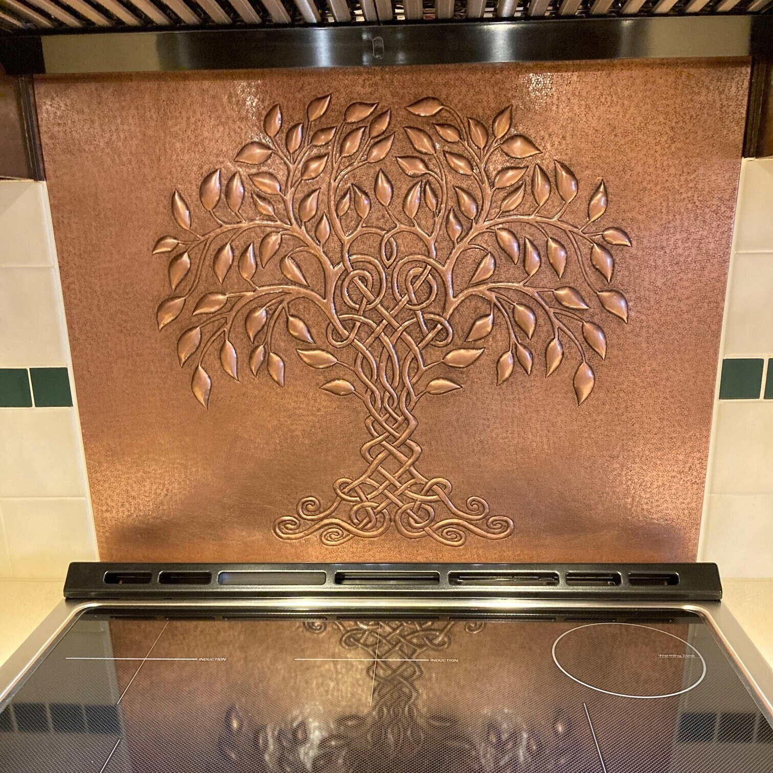 Hammered Copper Backsplash