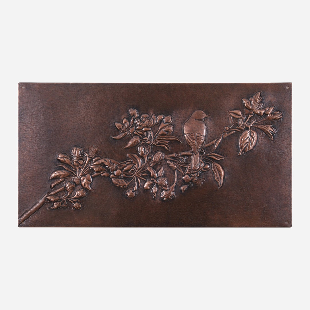 Blue Bird Backsplash Mural, Hawthorn Branch Kitchen Backsplash Tile ...