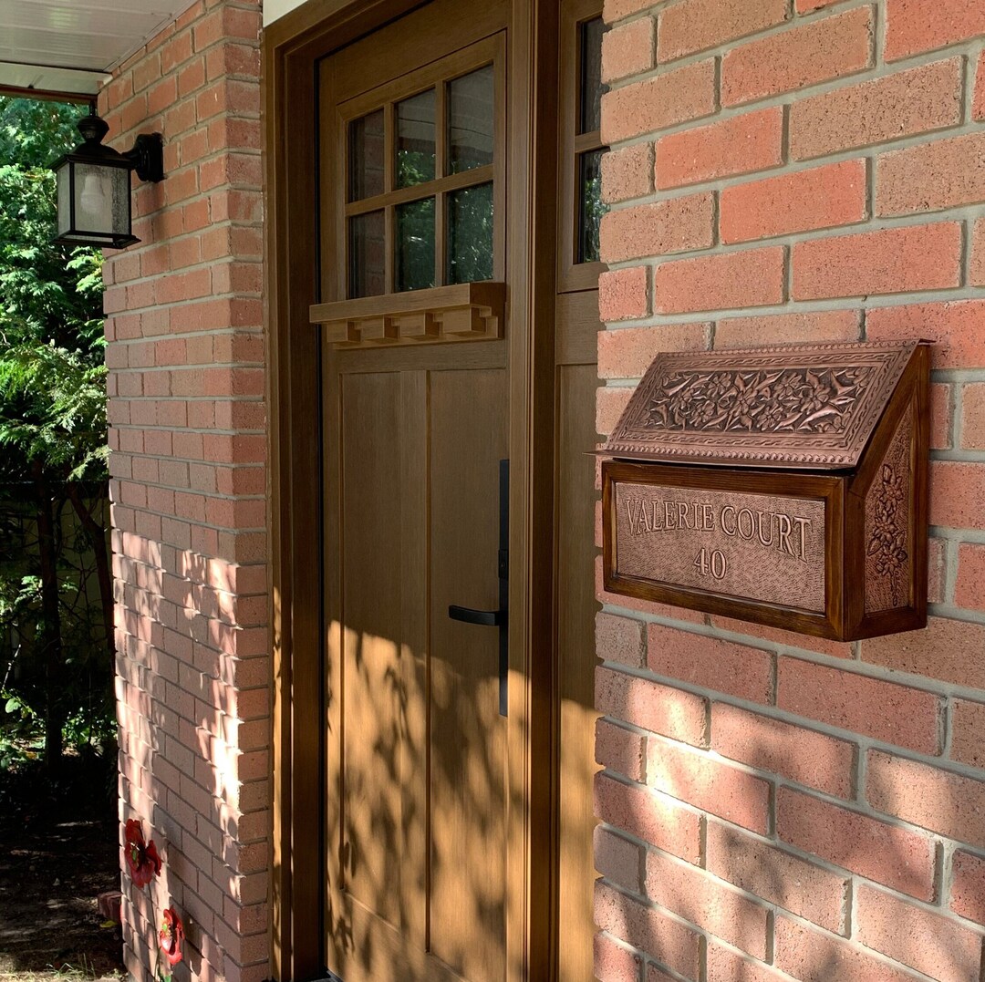 Mailbox, Handmade Mailbox for Outside, Wood and Copper Mailbox ...