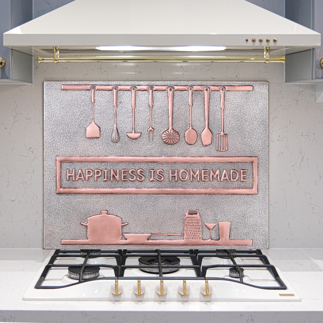 Copper Kitchen Backsplash With Cozy Design, Stove Backsplash Panel ...